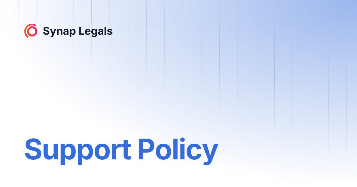 Support Policy | Synap Legals