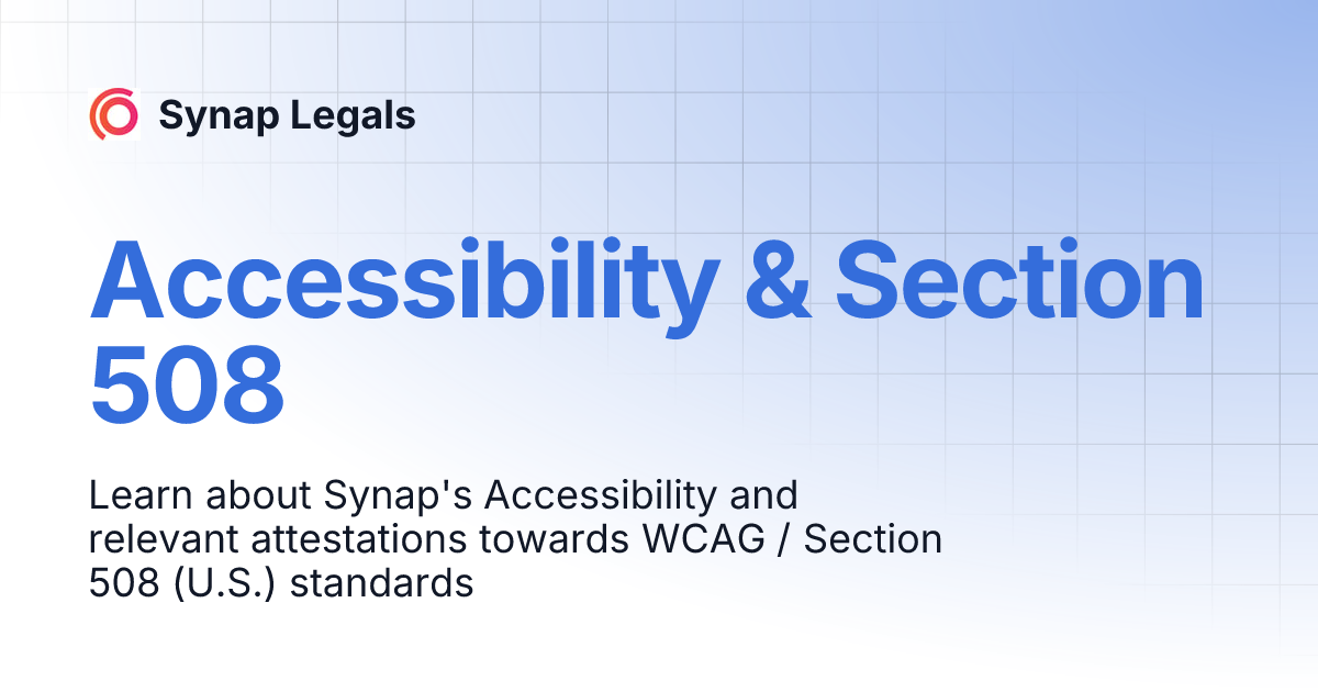 Accessibility & Section 508 | Synap Legals