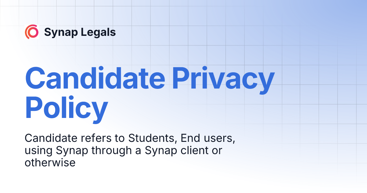 Candidate Privacy Policy | Synap Legals