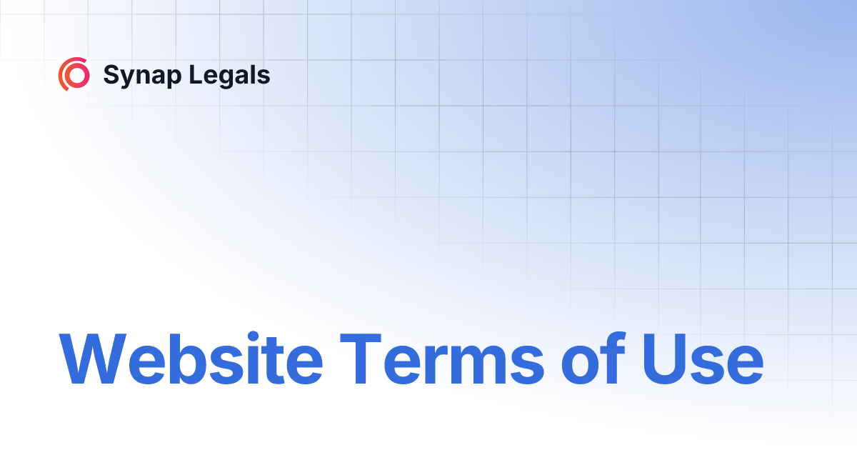 Website Terms of Use | Synap Legals